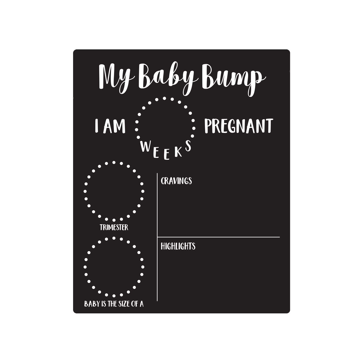 Canopy Street My Baby Bump Pregnancy Timeline / 10"x 12" Chalkboard Style Sign/Monthly Milestone Blackboard Photo Prop