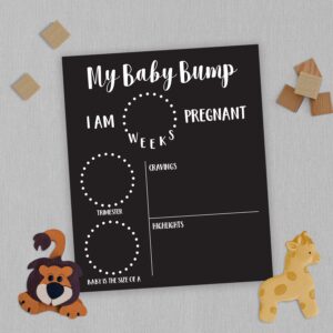 Canopy Street My Baby Bump Pregnancy Timeline / 10"x 12" Chalkboard Style Sign/Monthly Milestone Blackboard Photo Prop