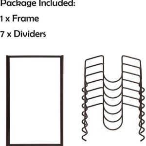 Toplife Pot Lids Organizer Rack for Cabinet and Countertop, 7+ Pan Lids and Bakeware Organizer Rack Holder with 7 Adjustable Compartments - Brown