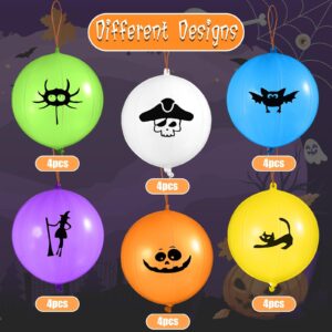 Halloween Punch Balloons for Kids Halloween Party Game Favor Supplies Decorations, 24pcs Halloween Balloons for Halloween Prize Punch Game Rewards, Trick or Treat Toys, Halloween School Classroom