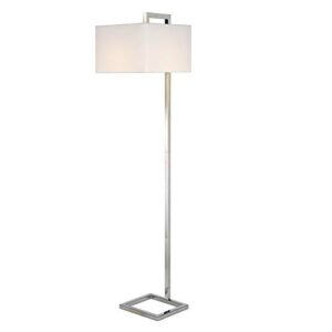 Grayson 68" Tall Floor Lamp with Fabric Shade in Polished Nickel/White