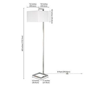 Grayson 68" Tall Floor Lamp with Fabric Shade in Polished Nickel/White