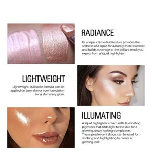 Liquid Highlighter Makeup Face Glow Shimmer and Shine Illuminator 3pcs and Full Coverage Concealer 3pcs for Dark Spots Eye Circles Waterproof Smooth Matte Flawless Finish Cosmetics