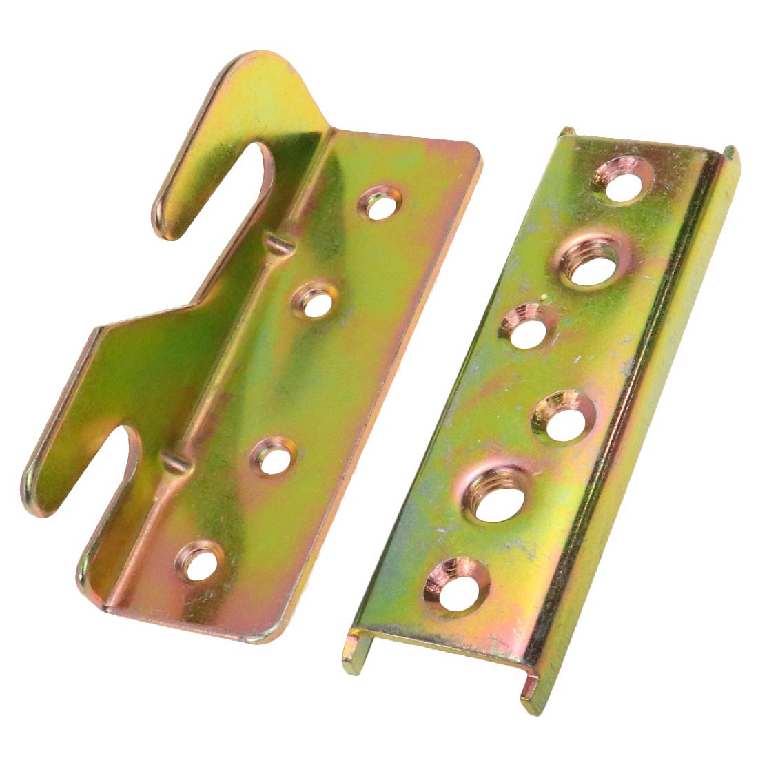 Coshar Bed Rail Hook Bed Frame Brackets Double Hook Plate for Wooden Bed Headboards and Footboards,4pcs