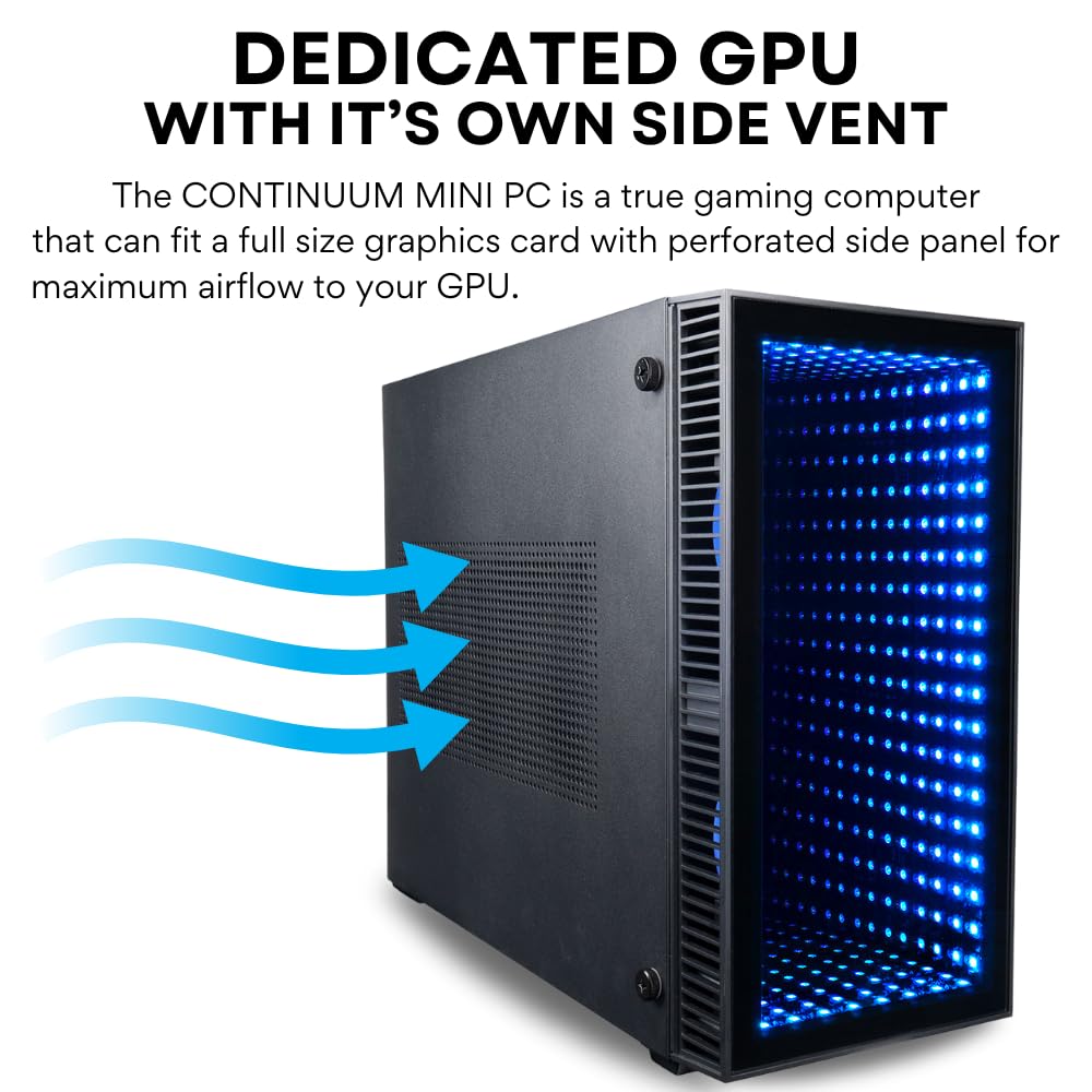 Empowered PC Continuum Mini Gaming Desktop - NVIDIA GeForce RTX 4070 Ti 12GB (> 3090), Intel 12-Core i7-12700KF, 32GB DDR5 RAM, 1TB NVMe SSD, Wifi 6, Windows 11 - Tiny Liquid Cooled RGB Gamer Computer