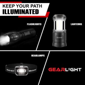 GearLight S1050 LED Flashlight High Lumens - Flashlights for Camping, Hiking, Dog Walking - Powerful Emergency Flashlights with 3 Modes for Outdoor Use - Bright Flashlight with Zoomable Beam