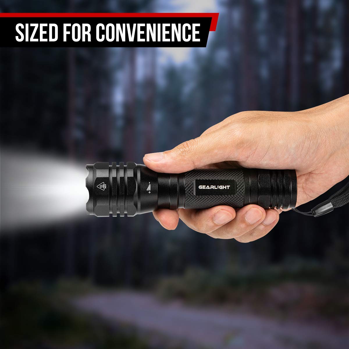 GearLight S1050 LED Flashlight High Lumens - Flashlights for Camping, Hiking, Dog Walking - Powerful Emergency Flashlights with 3 Modes for Outdoor Use - Bright Flashlight with Zoomable Beam