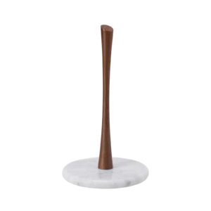 kes wood paper towel holder countertop black walnut paper towel holders with marble base for standard or jumbo-sized rolls, kph801b