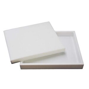 n'icepackaging 1 qty white plastic jewelry tray w/ethereal white 36 ct ring foam insert companion - half tray size 7.25" x 8.25" x 1"