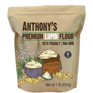 Anthony's Premium Lupin Flour, 1 Pound, Gluten Free, Non GMO, Vegan and Keto Friendly