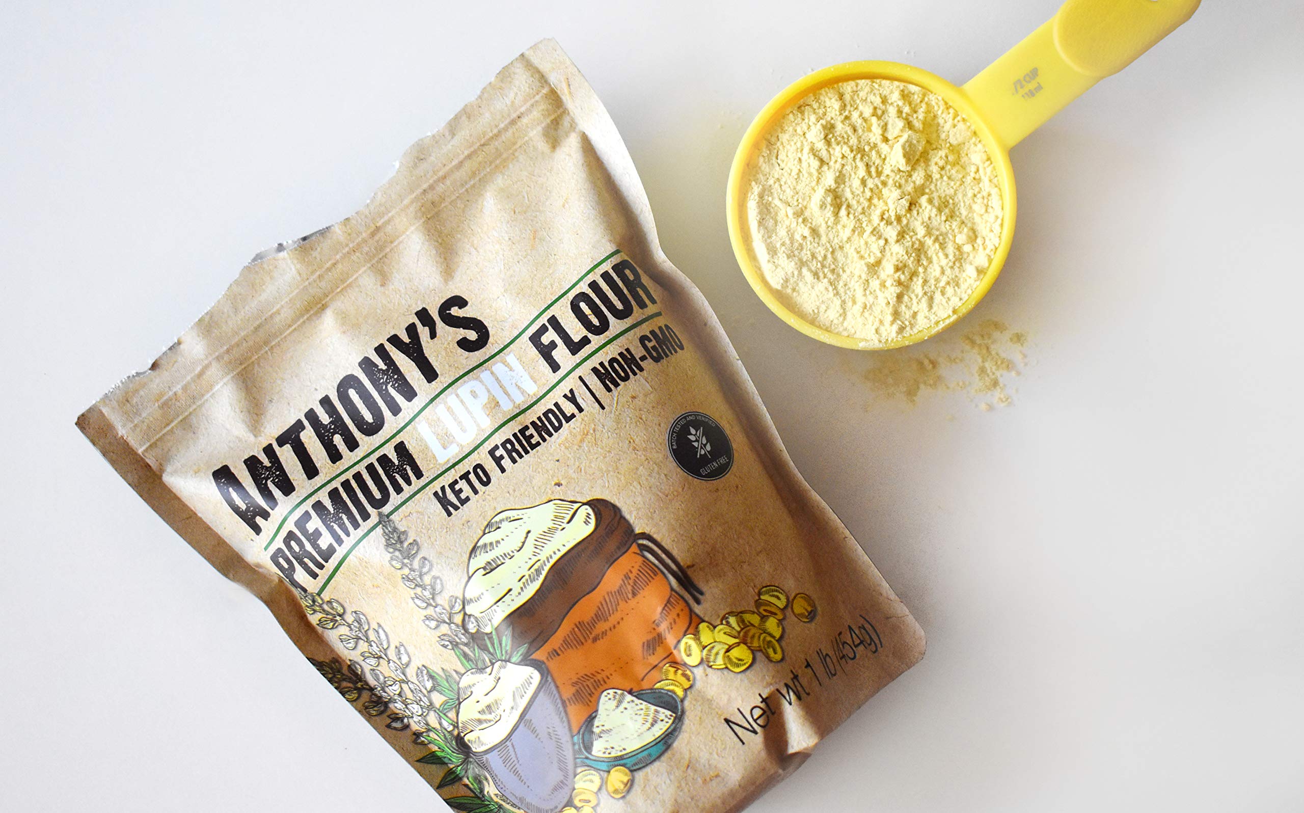 Anthony's Premium Lupin Flour, 1 Pound, Gluten Free, Non GMO, Vegan and Keto Friendly