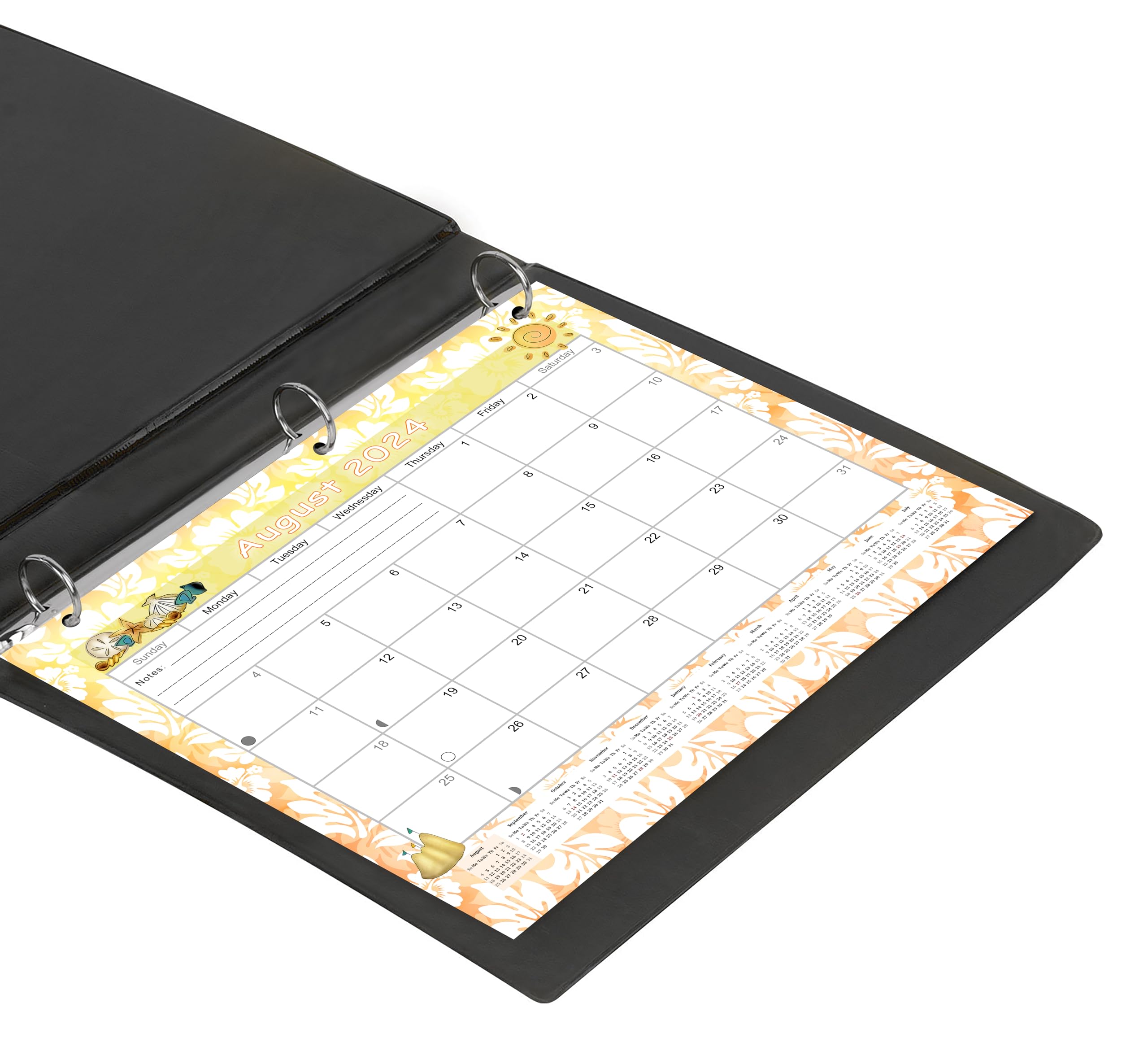 2024-2025 Academic Year 12 Months Student Calendar/Planner for 3-Ring Binder, Desk or Wall -v003