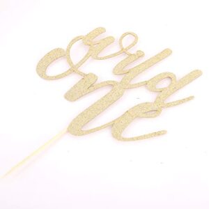 WAOUH Wild One Cake Topper - Golden Glitter Cake Topper for Birthday Party, Photo Booth Props, Birthday Souvenir and Gifts (Wild One Cake Topper)