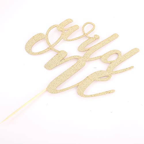 WAOUH Wild One Cake Topper - Golden Glitter Cake Topper for Birthday Party, Photo Booth Props, Birthday Souvenir and Gifts (Wild One Cake Topper)