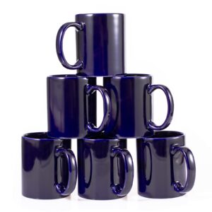 bycnzb 12oz coffee mug set of 6 coffee mugs for coffee, tea, cocoa, milk（cobalto）