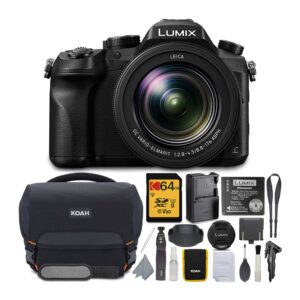 panasonic lumix fz2500 4k point and shoot camera with 64gb ush-ii v60 sd card and koah roebling gadget bag with accessory bundle (3 items)