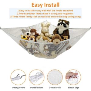 Stuffed Animal Hammock, Net for Stuffed Animals Corner, Hanging Net to Hold Stuffed Animals on Wall (One Pack)