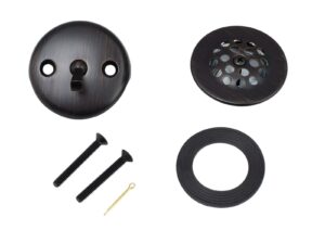 artiwell trip lever tub trim kit set with trip lever overflow face plate, trip lever bathtub drain with strainer, overflow and matching screws (oil rubbed bronze)