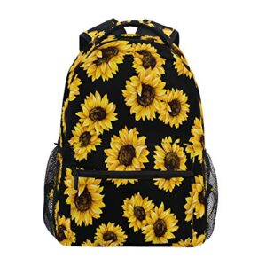 sunflower school backpack for girls boys floral large bookbag laptop computer bag casual hiking travel daypack backpack schoolbag for teens college 16 inch