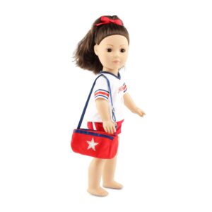 Emily Rose 18 Inch Doll Clothes & Accessories Gift Set - USA 18" Doll Cheer Practice Uniform Set Clothing Outfit | Compatible with 18-in American Girl Dolls | Gift Boxed!