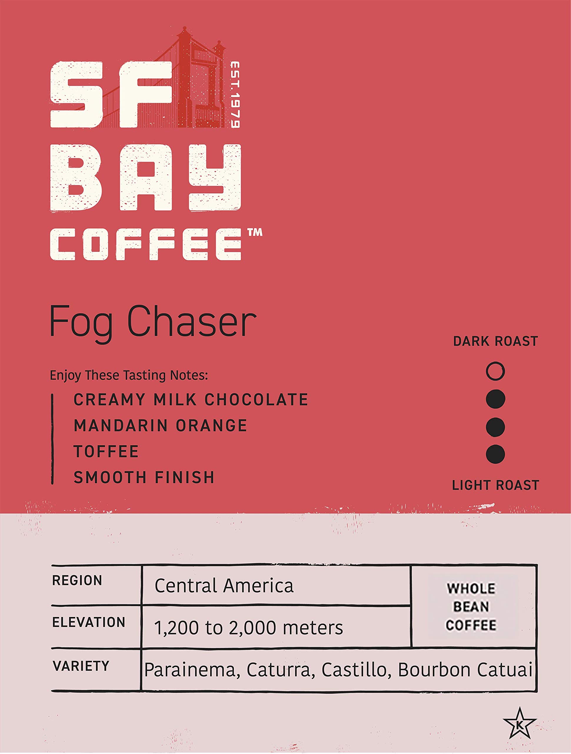 San Francisco Bay Whole Bean Coffee - Organic Rainforest Blend (2lb Bag) and Fog Chaser (2lb Bag), Medium Dark Roast