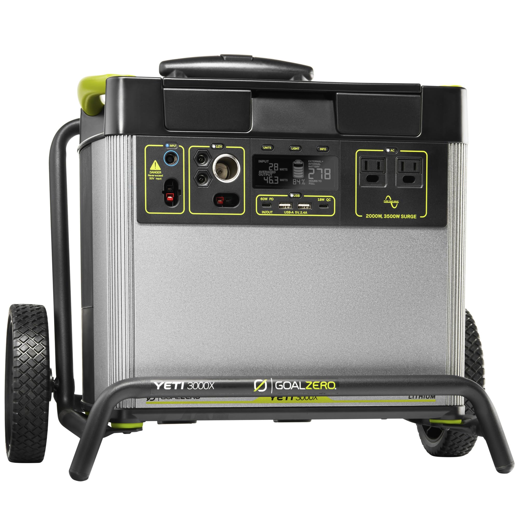 Goal Zero Yeti 3000X Portable Power Station - 3032Wh Battery Capacity, USB Ports & AC Inverter - Rechargeable Solar Generator for Outdoor, Off-Grid & Home Use