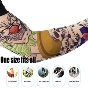 12 PCS Temporary Tattoo Sleeves for Men Women Seamless,Arts Arm Sunscreen Fake Piercings Tattoos Cover Up Sleeves,Designs Tiger, Crown Heart, Skull, Tribal,Etc Unisex Stretchable Cosplay Accessories