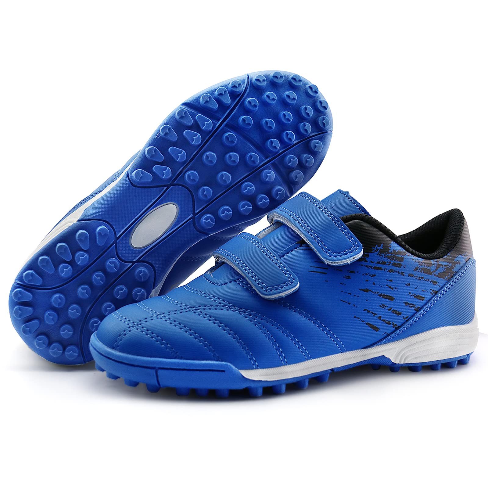 brooman Kids Comfortable Turf Soccer Shoes Athletic Football Shoes (1,Blue)