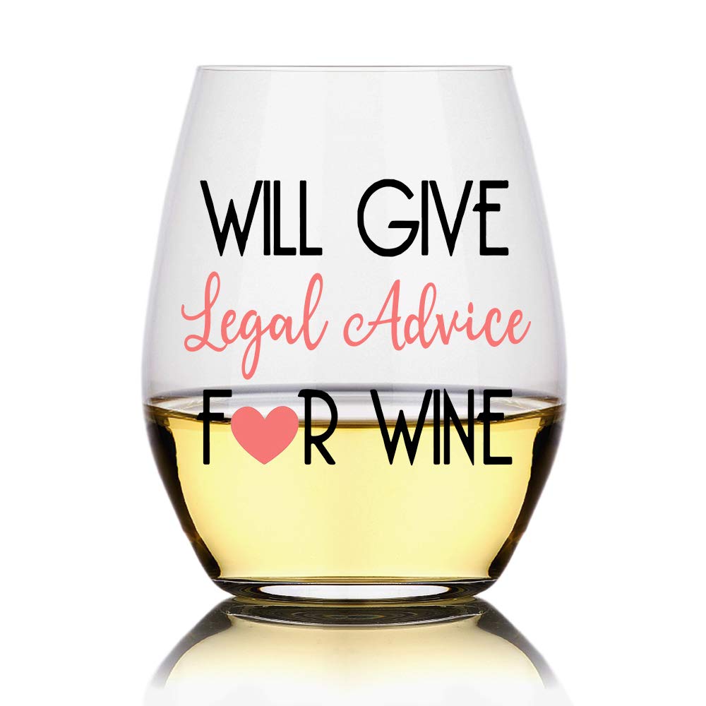 Perfectinsoy Will Give Legal Advice For Wine Glass, Funny Drinking Lawyers Gift, Paralegal Gifts, Attorney Gifts, Legal Assistant Gifts, Law Student Gifts, Lawyer Gifts for Women, Sister