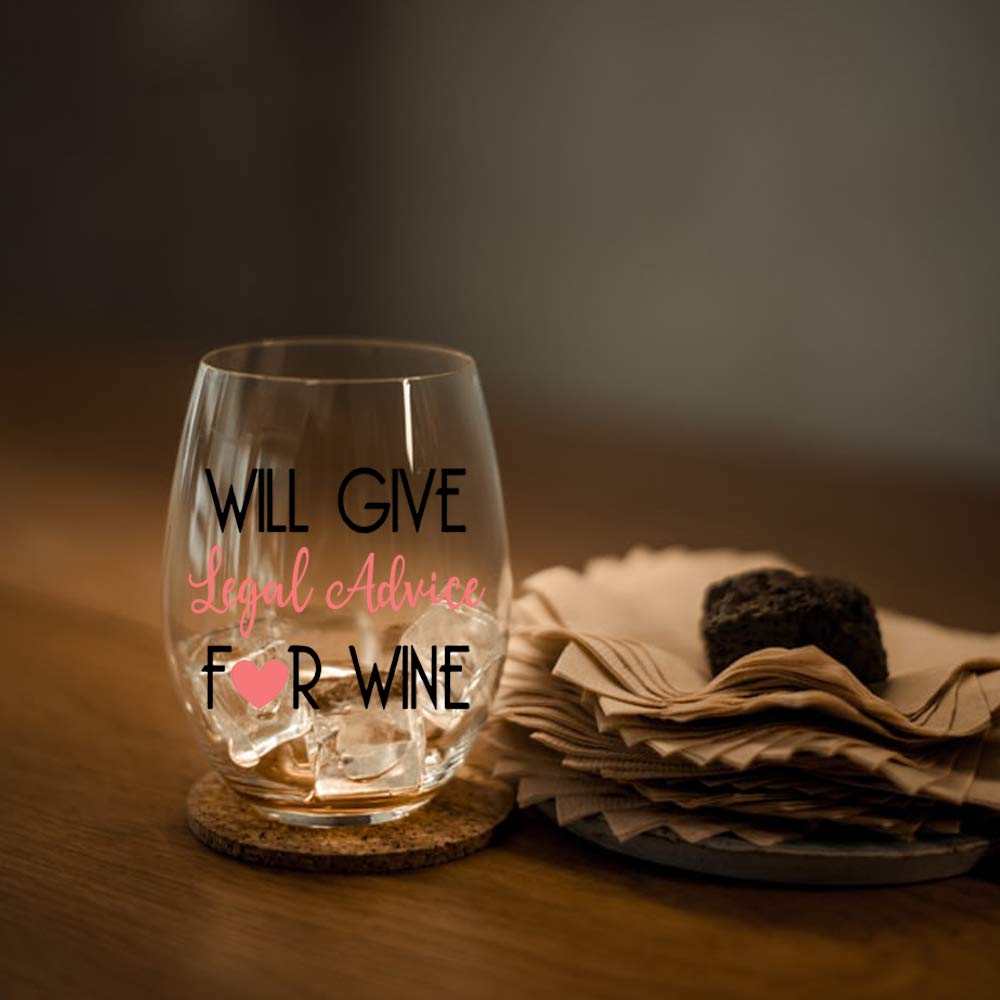 Perfectinsoy Will Give Legal Advice For Wine Glass, Funny Drinking Lawyers Gift, Paralegal Gifts, Attorney Gifts, Legal Assistant Gifts, Law Student Gifts, Lawyer Gifts for Women, Sister