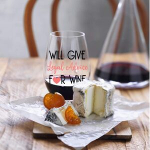 Perfectinsoy Will Give Legal Advice For Wine Glass, Funny Drinking Lawyers Gift, Paralegal Gifts, Attorney Gifts, Legal Assistant Gifts, Law Student Gifts, Lawyer Gifts for Women, Sister