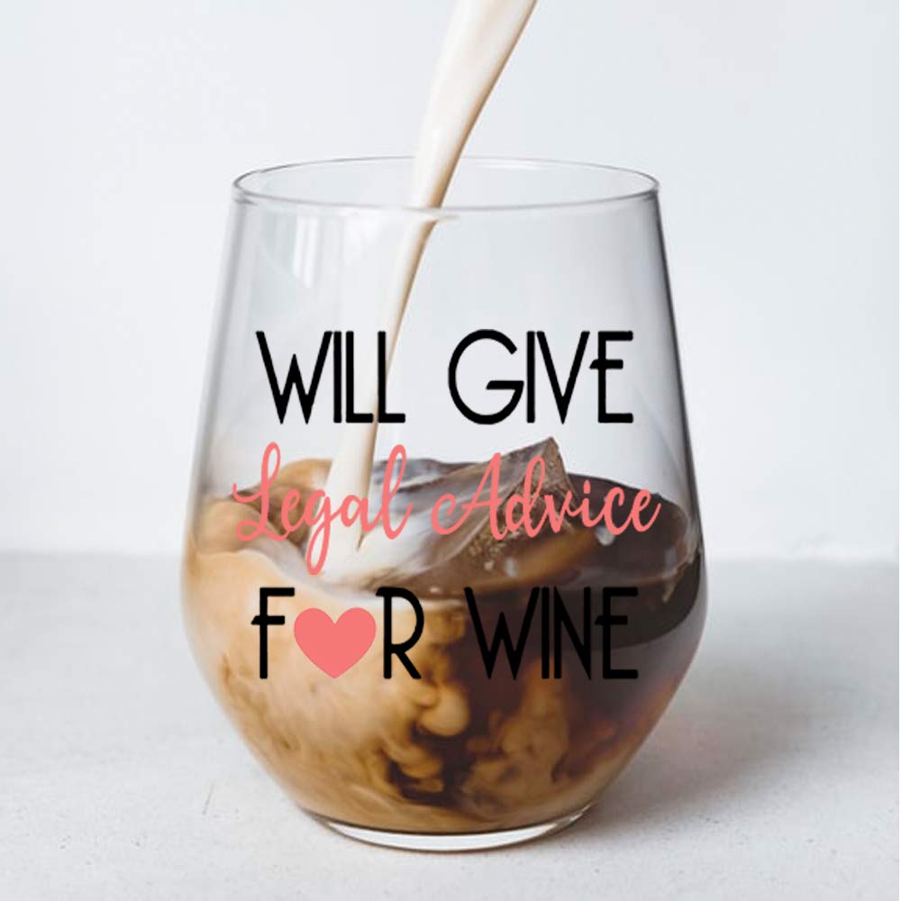 Perfectinsoy Will Give Legal Advice For Wine Glass, Funny Drinking Lawyers Gift, Paralegal Gifts, Attorney Gifts, Legal Assistant Gifts, Law Student Gifts, Lawyer Gifts for Women, Sister