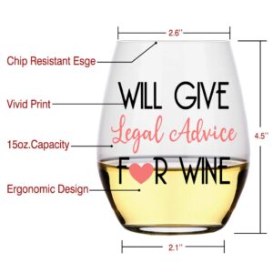 Perfectinsoy Will Give Legal Advice For Wine Glass, Funny Drinking Lawyers Gift, Paralegal Gifts, Attorney Gifts, Legal Assistant Gifts, Law Student Gifts, Lawyer Gifts for Women, Sister