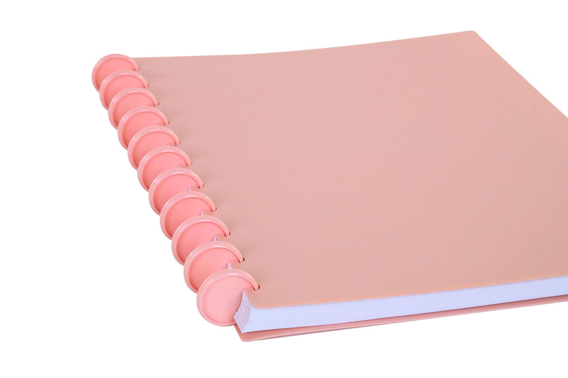 Talia Discbound Notebooks, Planner, Customizable, (Salmon w/Salmon Discs, Letter (8.5in x 11in))