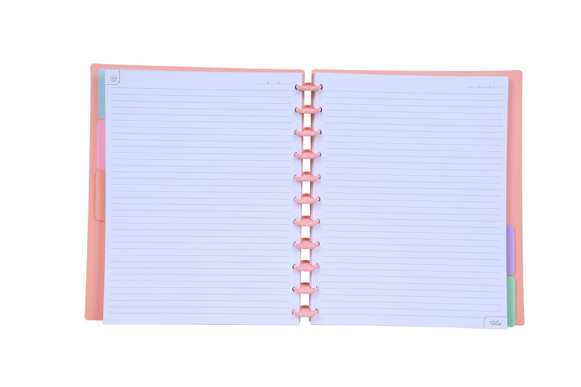 Talia Discbound Notebooks, Planner, Customizable, (Salmon w/Salmon Discs, Letter (8.5in x 11in))