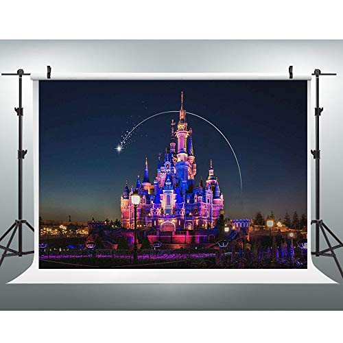 EOA 5(W) x3(H) FT Disneyland Castle Backdrop for Birthday Party Supplies Disney Night Park Photography Background Baby Shower Children Portrait Cake Table Photo Booth Props