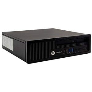 HP EliteDesk 800 G1 Ultra Small Space Saving PC Desktop Computer, Intel Quad Core i5, 8GB RAM, 500GB HDD, Windows 10 Pro, New 16GB Flash Drive, Wireless Keyboard & Mouse, DVD, WiFi (Renewed)