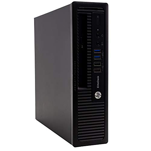 HP EliteDesk 800 G1 Ultra Small Space Saving PC Desktop Computer, Intel Quad Core i5, 8GB RAM, 500GB HDD, Windows 10 Pro, New 16GB Flash Drive, Wireless Keyboard & Mouse, DVD, WiFi (Renewed)