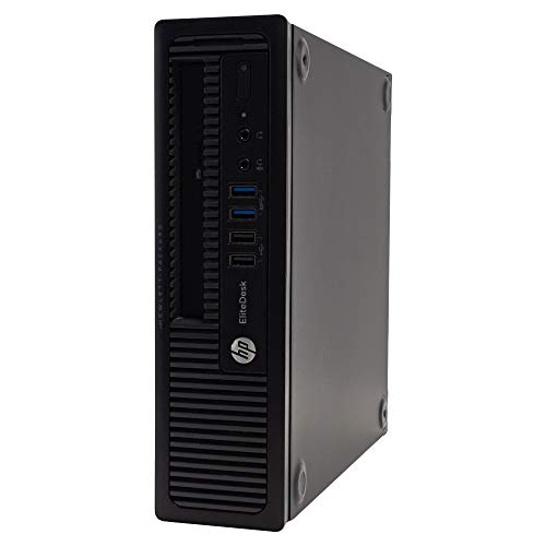 HP EliteDesk 800 G1 Ultra Small Space Saving PC Desktop Computer, Intel Quad Core i5, 8GB RAM, 500GB HDD, Windows 10 Pro, New 16GB Flash Drive, Wireless Keyboard & Mouse, DVD, WiFi (Renewed)