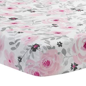 Bedtime Originals Blossom Pink Watercolor Floral 3-Piece Mini Crib Bedding Set