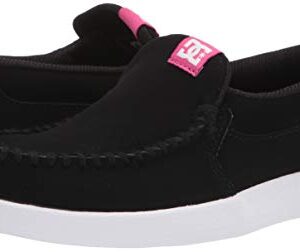 DC Women's Villain 2 Slip On Casual Slipper Skate Shoe, Black/Crazy Pink, 8.5