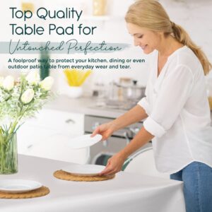 tablecloths by design - Quality Table Pad Protector, Waterproof Vinyl Table Cover for Superior Protection from Spills, Scratches & Heat - Reusable Table Cloth with Cushion Flannel Backing (54 x 90)