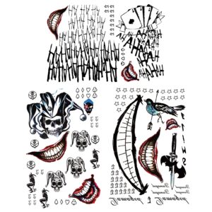 halloween temporary tattoos, 3-sheet large fake tattoo stickers for women halloween costume cosplay