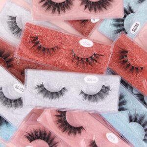 MAGEFY 20 Pairs Eyelashes, 4 Style Faux Mink Lashes Pack, Natural Look to Dramatic Long False Eyelashes, 16mm-20mm Handmade Reusable Soft Fake Eyelashes with Glitter Portable Boxes