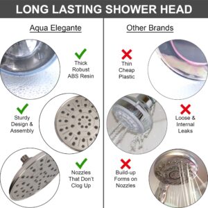 Rainfall Shower Head And Arm - 8 Inch Large Luxury Rain Showerhead For High Flow Overhead Showers With 12 Inch Stainless Steel Shower Arm And Flange, 2.5 GPM - Brushed Nickel