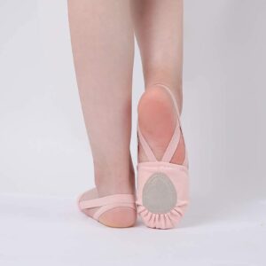 Dance Shoes Half Sole Ballet Canvas Pirouette Shoes for Women and Girls Pink Small