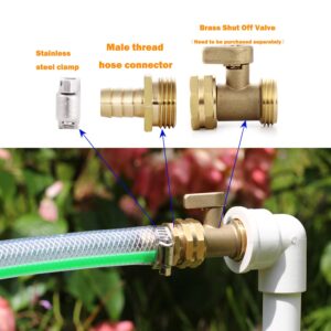 YELUN Solid Brass Garden Hose Repair Connector with Clamps Hose End Repair Kit,Fit for 5/8"Garden Hose Fitting,Male and Female Hose Fittings(5/8"-3 Set)