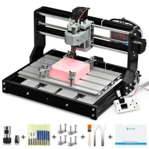 Genmitsu CNC 3018-PRO Router Kit Milling Engraving Machine + 40PCS End Mill CNC Router Bits (2 Flutes, 1/8" Shank)