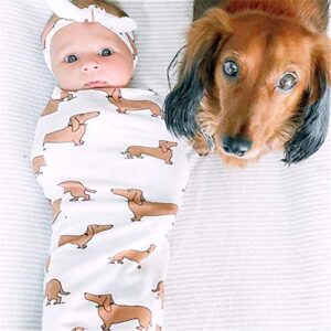 doxie swaddle sack for newborn, dachshund cocoon, weiner dog swaddle with headband, boy sleep sack, baby boy cocoon swaddle, cocoon sack, newborn hospital photos