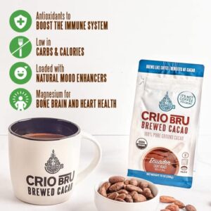 Crio Bru Brewed Cacao Nicaragua Medium Roast - Coffee Alternative Natural Healthy Drink | 100% Pure Ground Cacao Beans | 99.99% Caffeine Free, Keto, Low Carb, Paleo, Non-GMO, Organic (10 Ounce (Pack of 1))